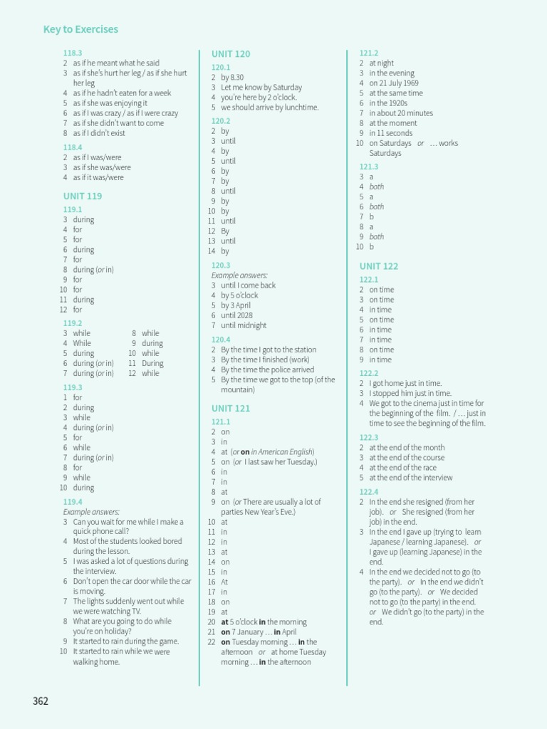 1.3 - Answers - In, On, at Exercises | PDF | Cost Of Living