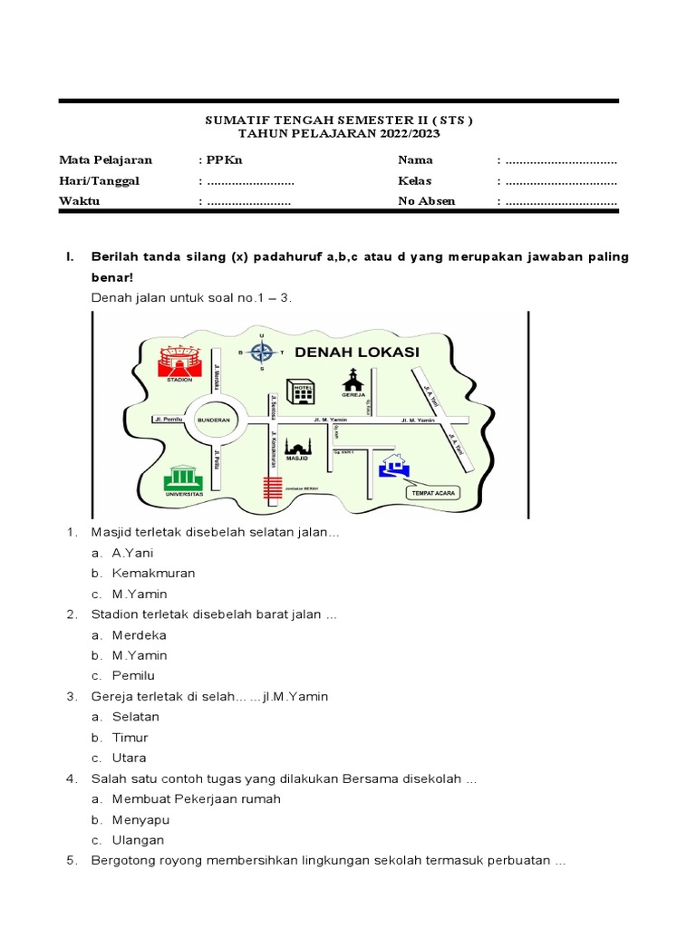 Soal STS PPKn Semester II 2022/2023 | PDF