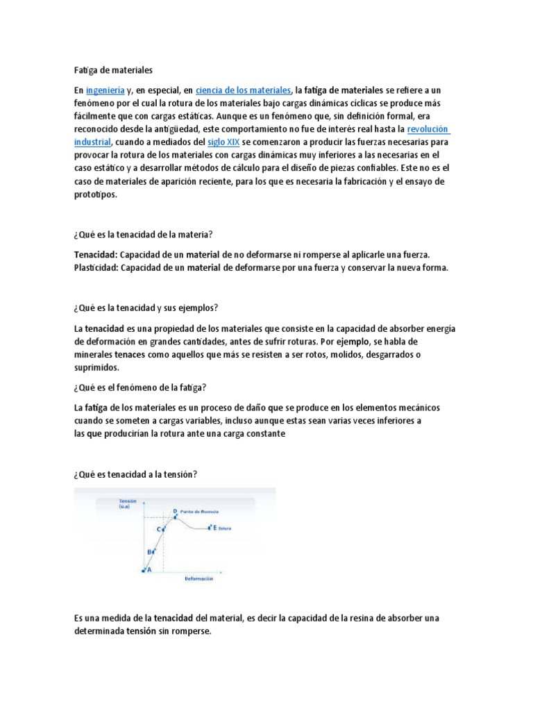 Fatiga de Materiales | PDF | Fatiga (material) | Mecánica de sólidos