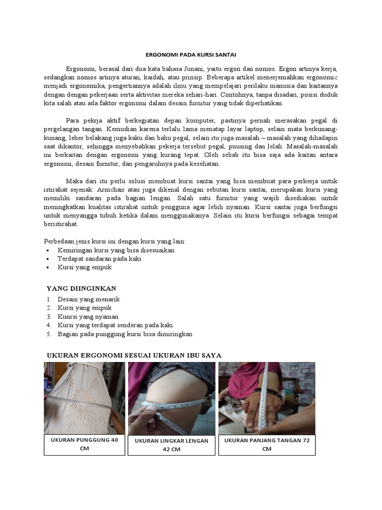 Ergonomi Pada Kursi Santai | PDF