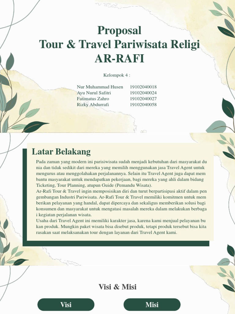 Proposal Biro Wisata Ar-Rafi | PDF
