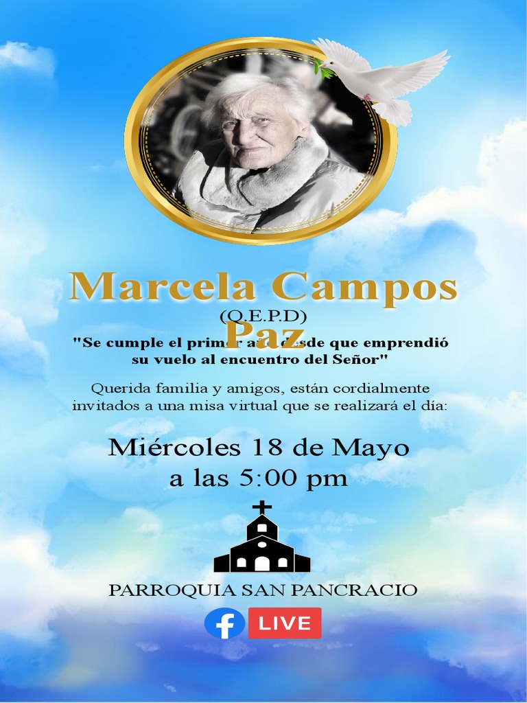 Invitación a misa de 1 año de fallecimiento | PDF | Arte