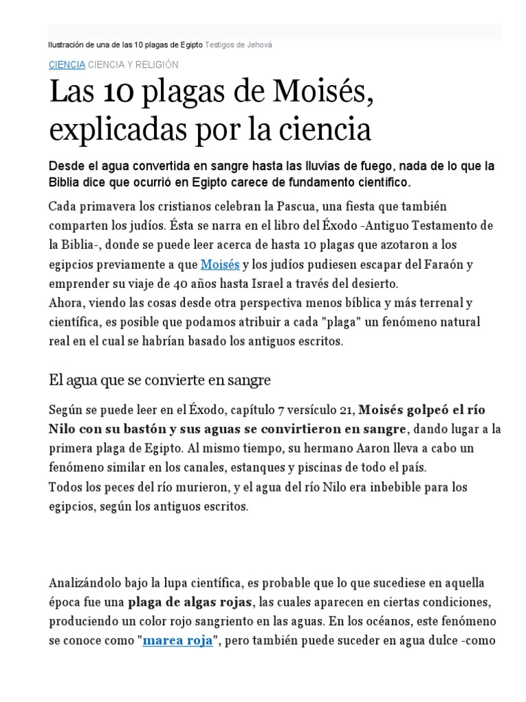 Plagas de Egipto: Explicación Científica | PDF | Moisés
