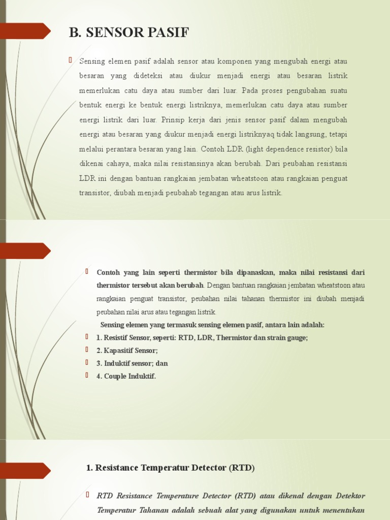 Materi 2 Sensing Element Sensor Pasif RTD LDR THERMISTOR-1 | PDF
