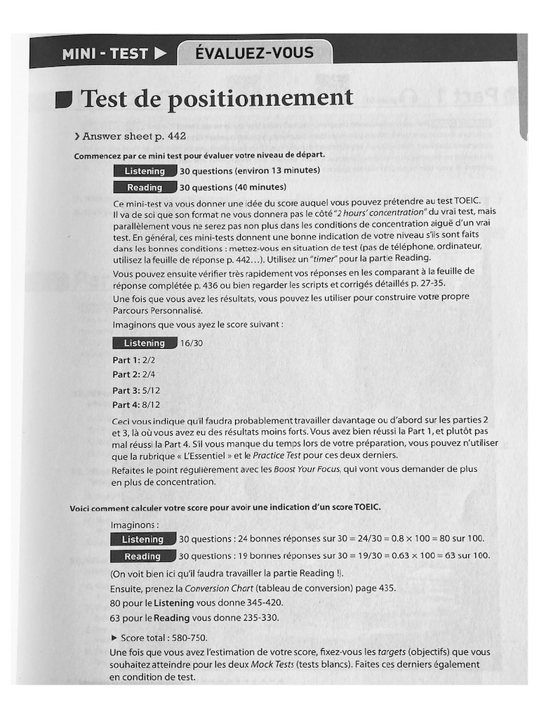 Mini TOEIC | PDF