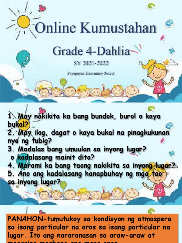 Online-Kumustahan - GRADE 4 | PDF