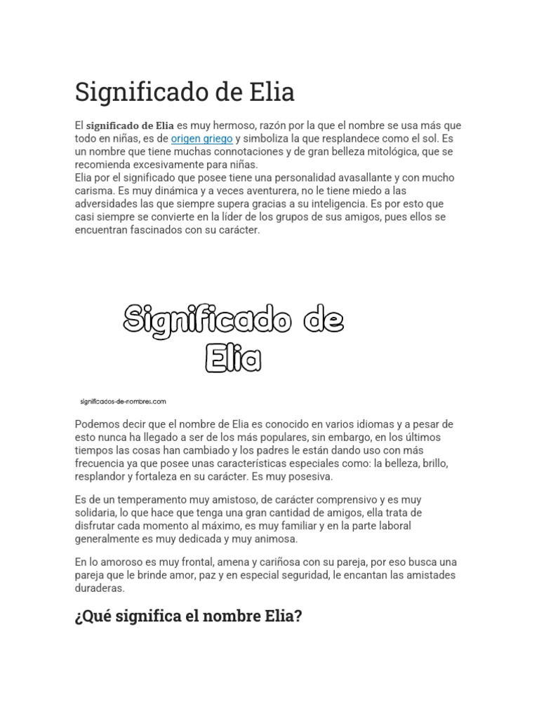 Significado de Elia | PDF