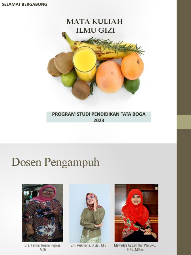 Identitas Mata Kuliah Ilmu Gizi 2023 | PDF