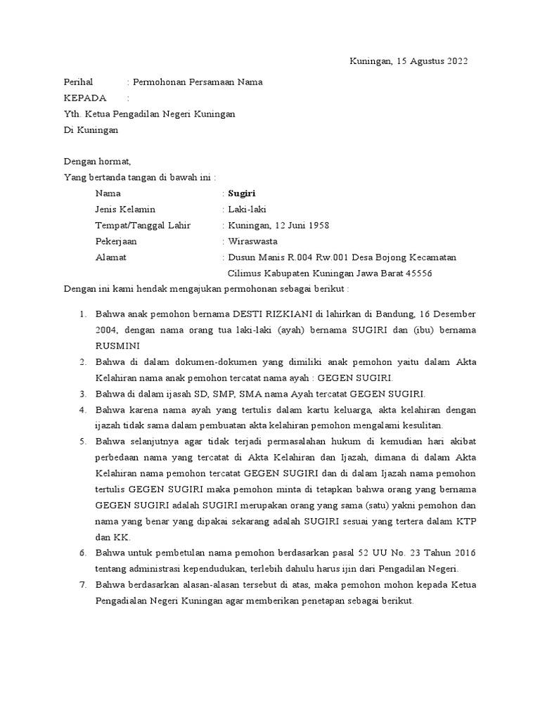 Surat Permohonan | PDF