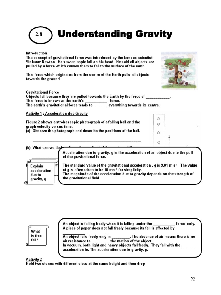 2.8 Gravitational Force | PDF | Weight | Force
