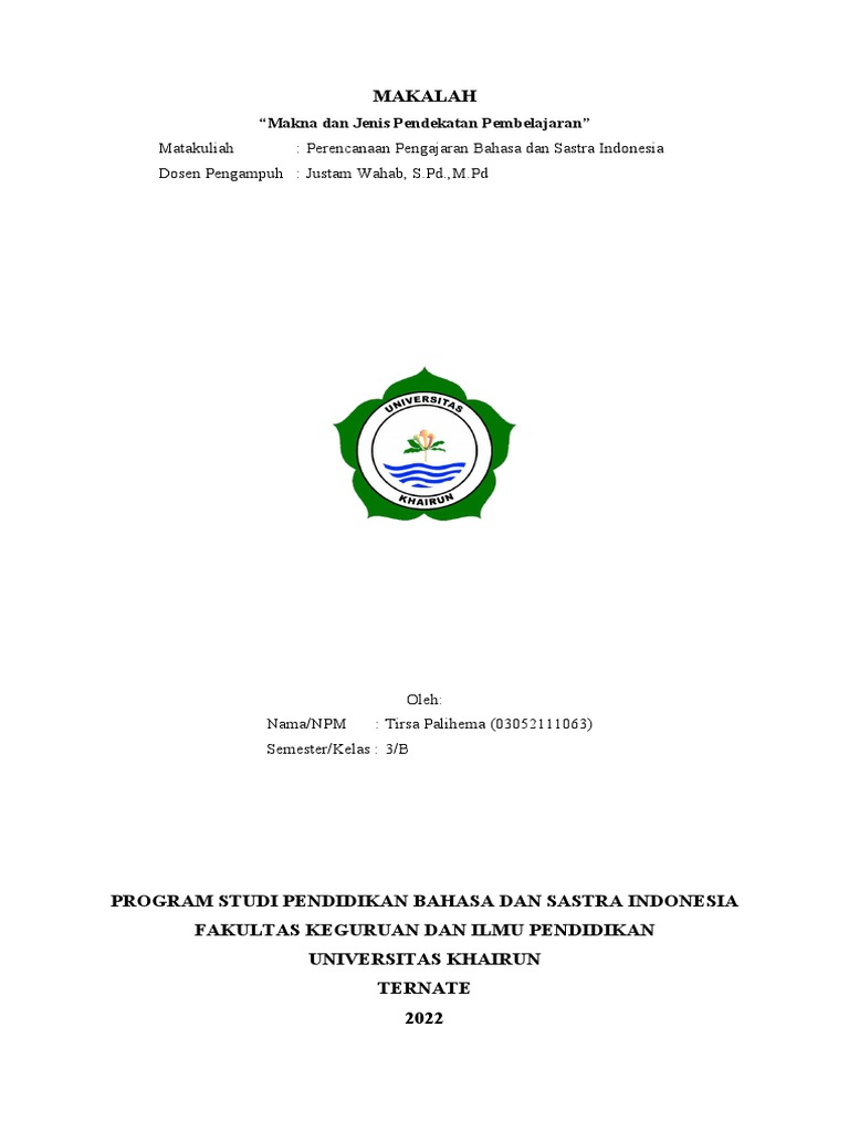MAKALAH Jenis Jenis Pendekatan Pembelajaran | PDF MAKALAH Jenis Jenis Pendekatan Pembelajaran | PDF