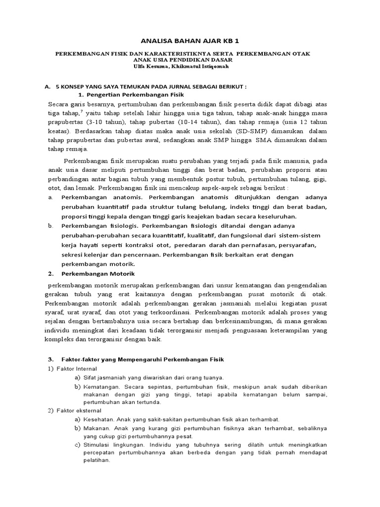 ANALISA BAHAN AJAR KB 1 Modul 9 (Mut) | PDF