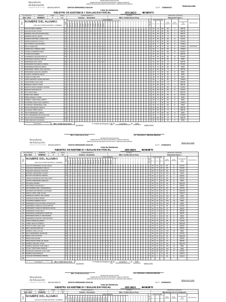 Listas Asis Uac 2 | PDF