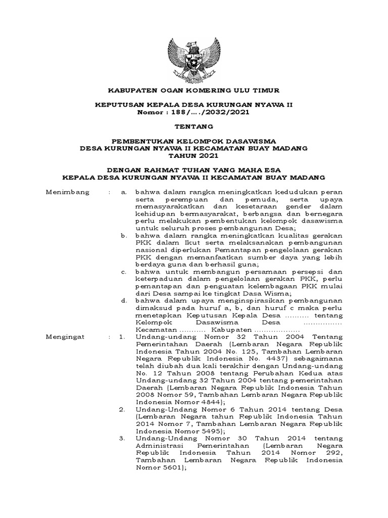 Ok SK Kel-Dasawisma | PDF