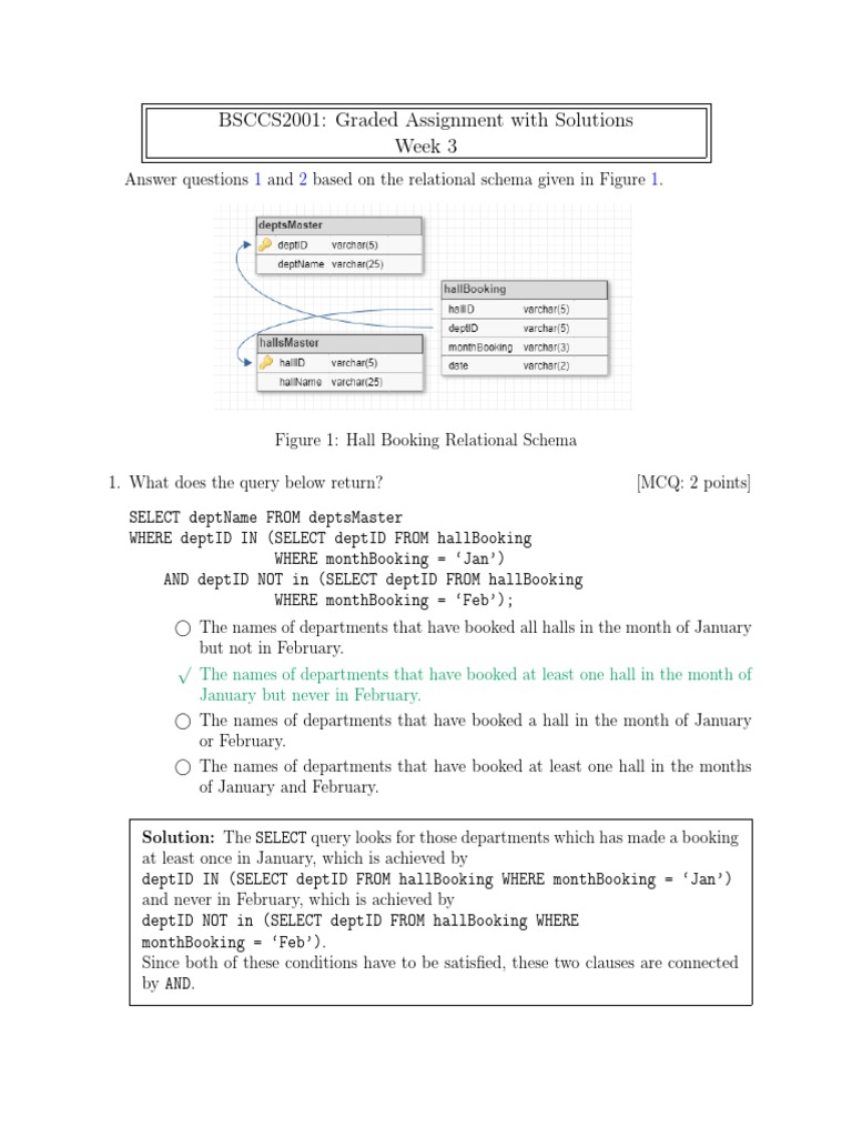 Week 3 GQ Solutions | PDF | Relational Model | Data