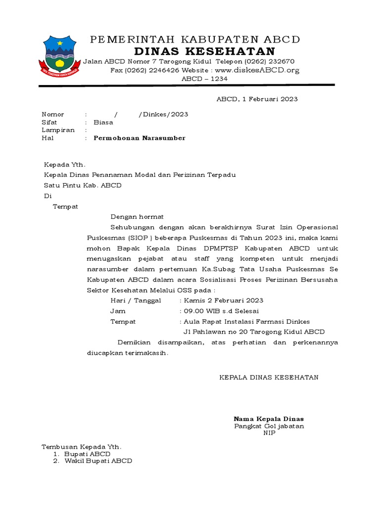 cONTOH sURAT pERMOHONAN | PDF