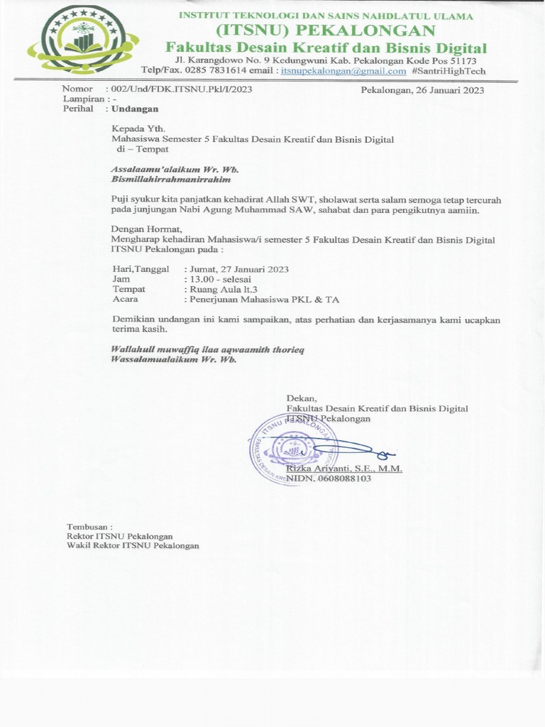 Surat Undangan Penerjunan PKL | PDF Surat Undangan Penerjunan PKL | PDF