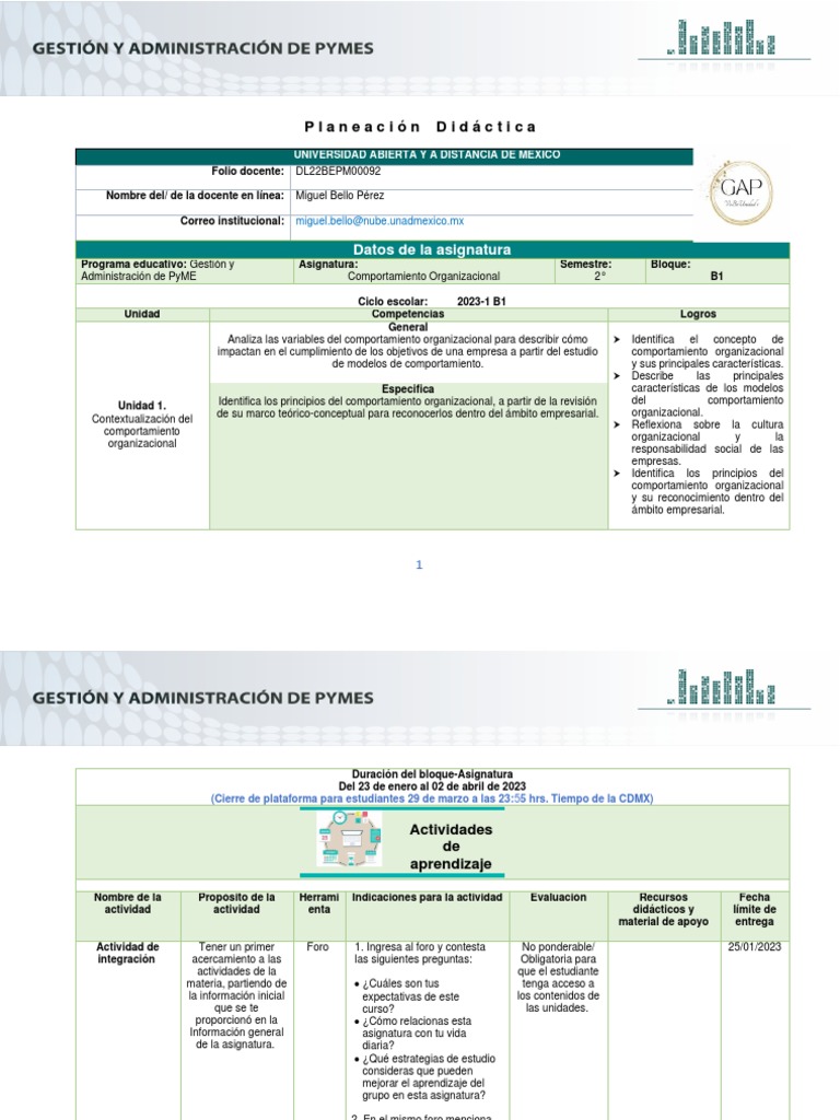 PD - GCOR-Comportamiento Organizacional | PDF | Comportamiento ...