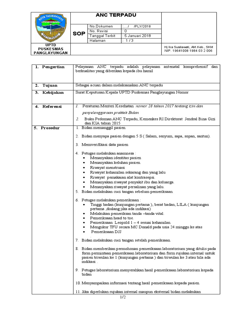 SOP ANC - Fix - Kia | PDF | Sains & Matematika