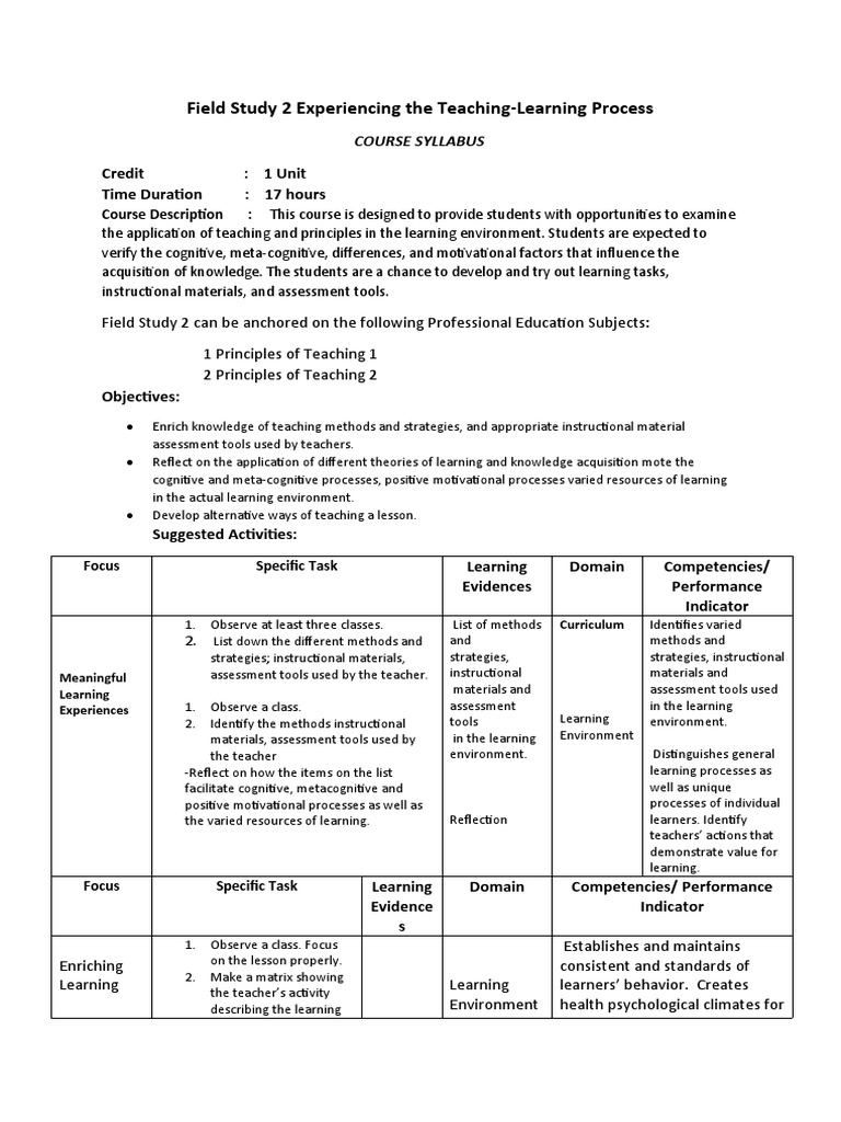 Field Study 2 | Download Free PDF | Learning | Educational Assessment