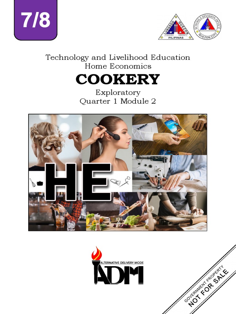Exploratory COOKERY Q1 M2 | PDF | Disinfectant | Kitchen Utensil