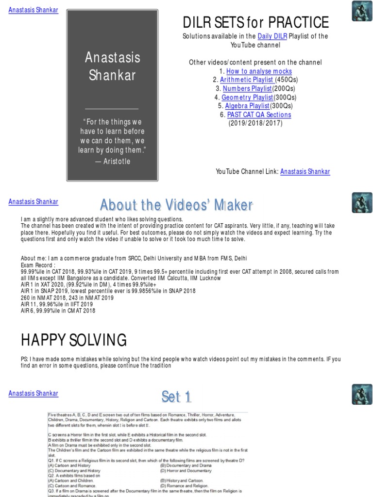 DILR Sets | PDF | Mathematics