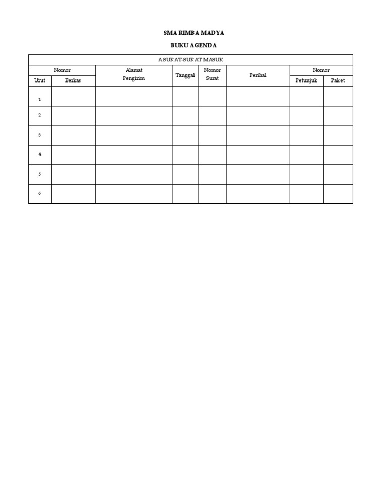 Buku Surat Masuk | PDF