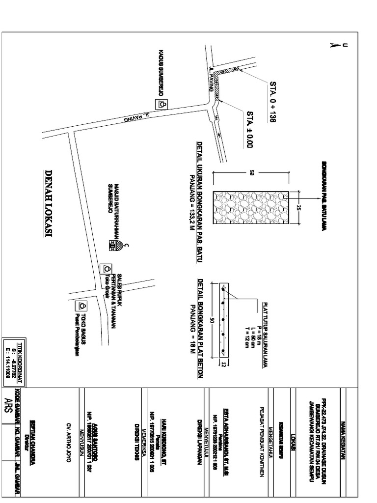 GAMBAR MC.0 - J74.22. Drainase Dusun Sumberejo RT.01 RW.04 Desa Jambewangi Kecamatan Sempu | PDF