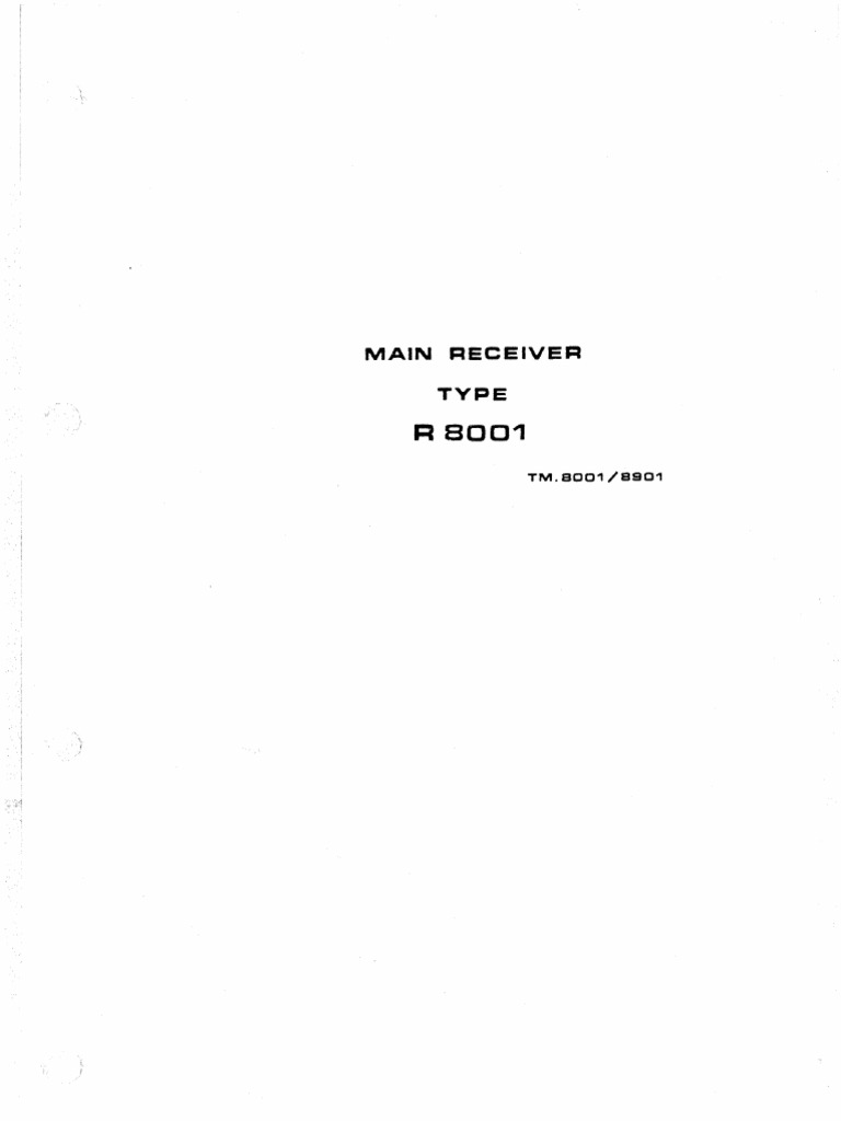 Main Receiver R8001 | PDF