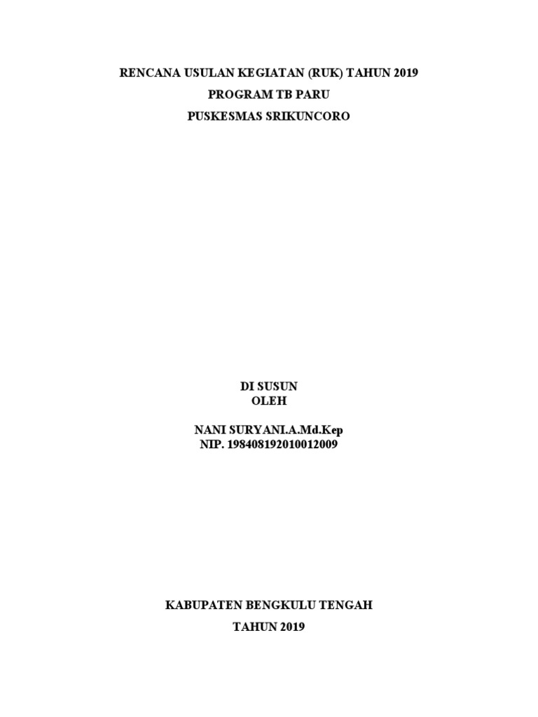 Makalah Ruk TB Tahun 2020 | PDF