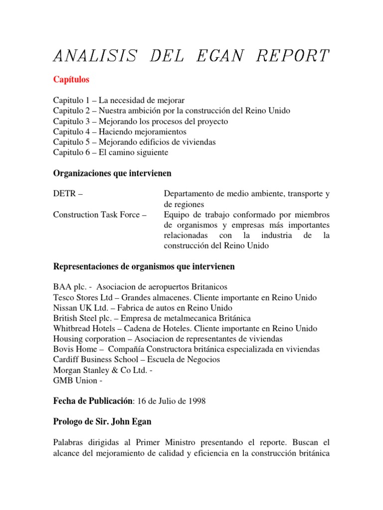 Egan Report | PDF | Calidad (comercial) | Producto (Negocio)
