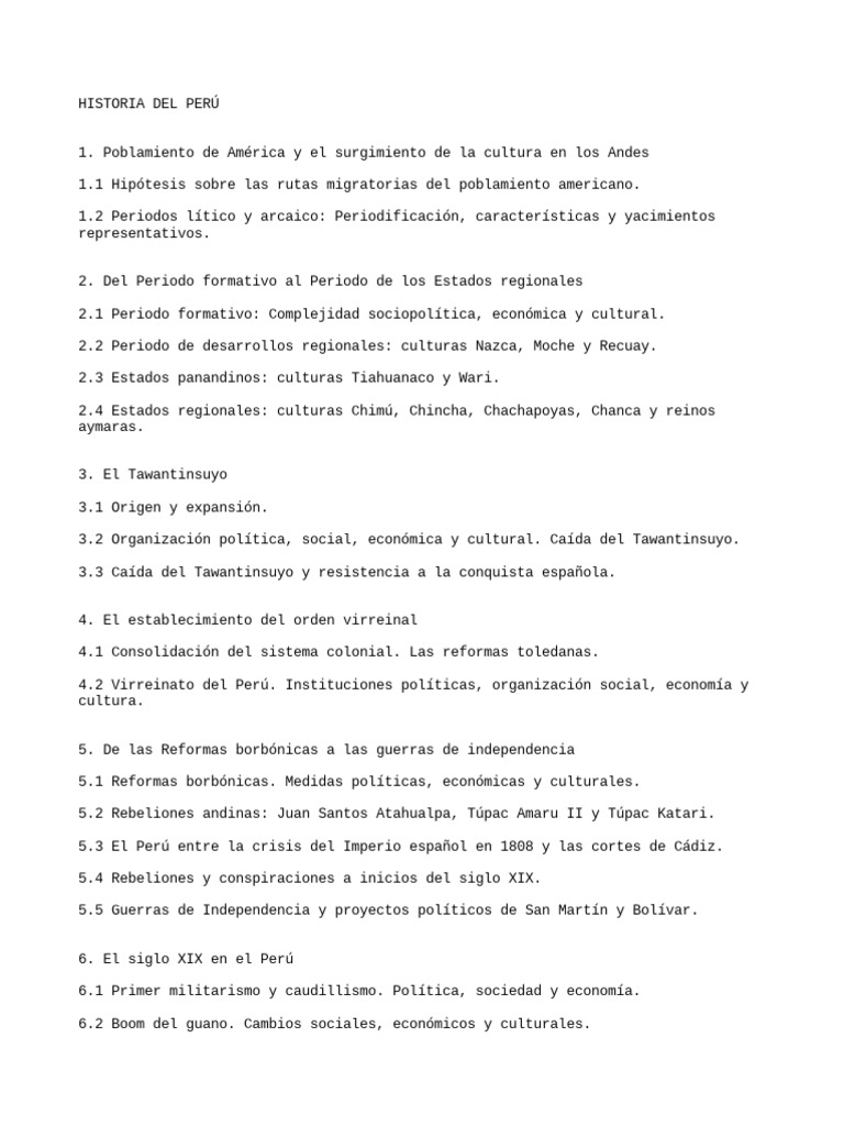 Historia del Perú: Desde sus Orígenes | PDF | Imperio Inca | Perú