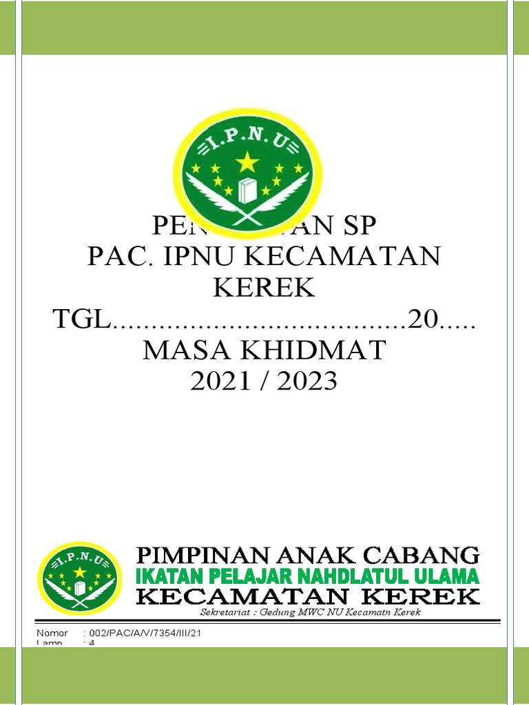 Pengajuan SP Pac Ipnu Kerek | PDF