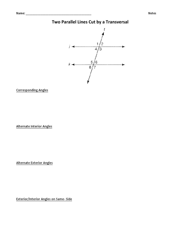 Transversals Notes Part 1 | PDF | Elementary Geometry | Geometry