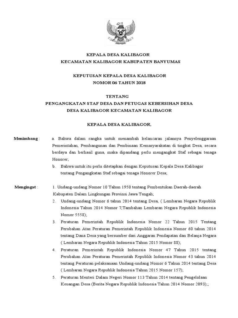 SK Staf Desa | PDF