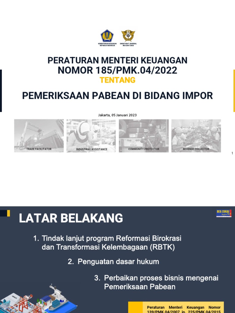 Bahan PMK 185 Pemeriksaan Pabean | PDF