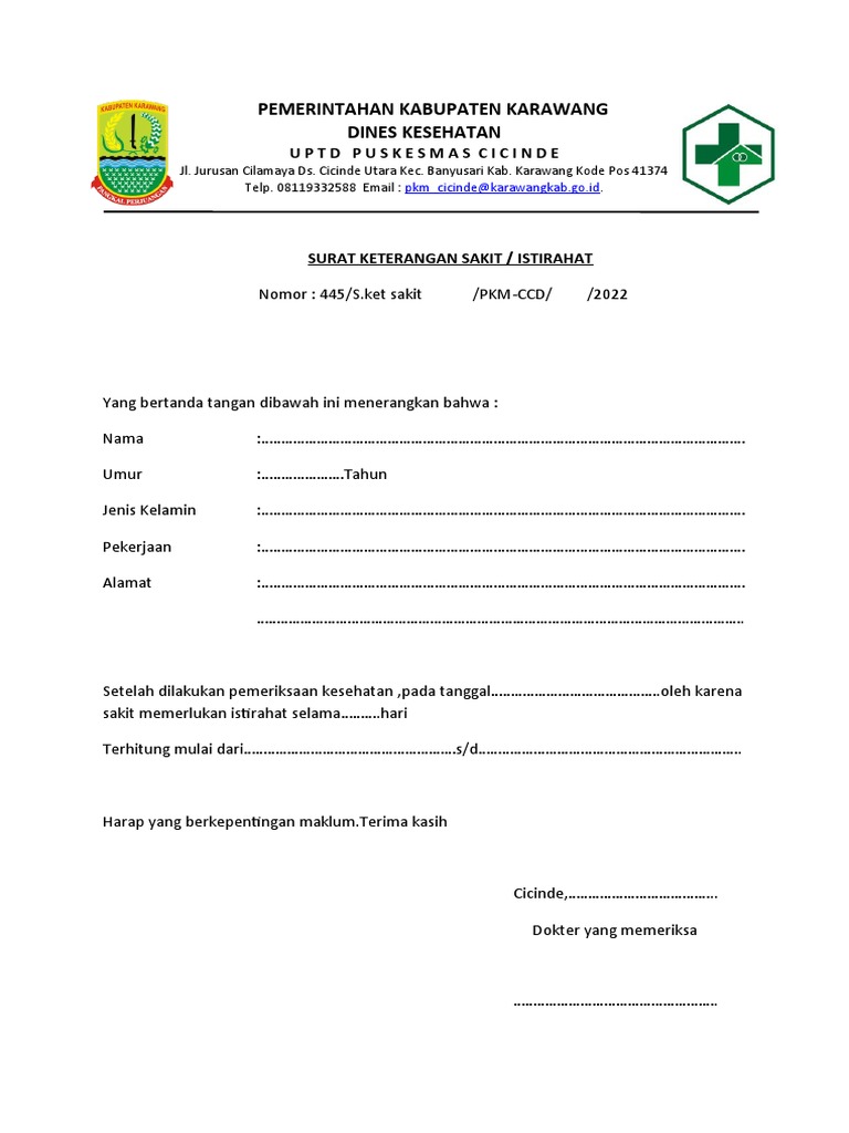Surat Keterangan Sakit Atau Istirahat | PDF