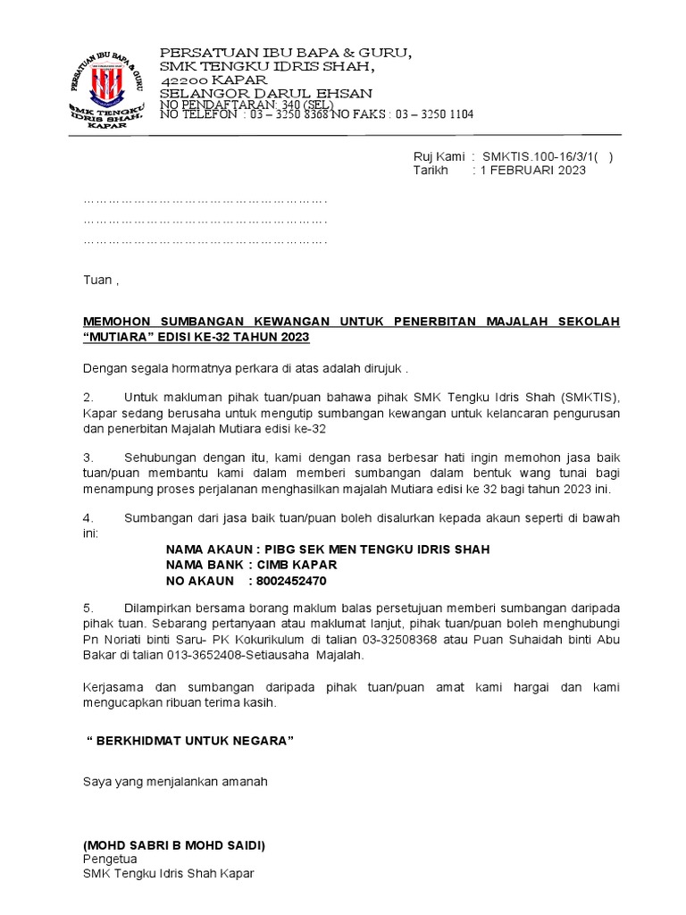 Surat Sumbangan | PDF