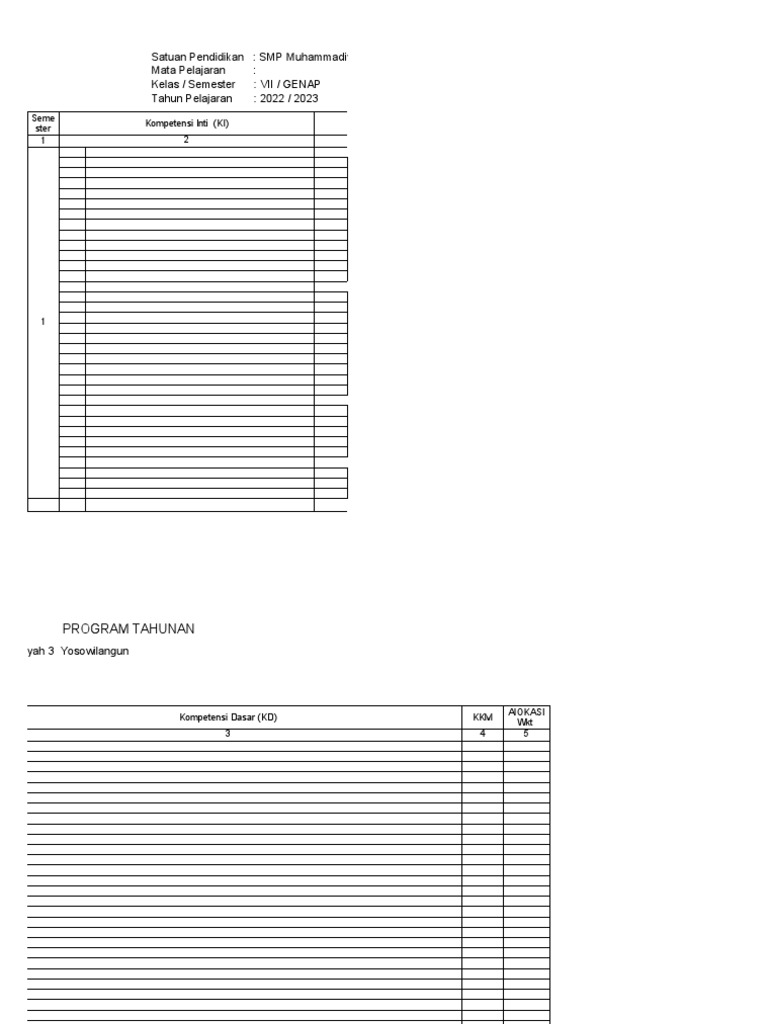 PROMES, PROTA GENAP Dan RPE 2022-2023 | PDF