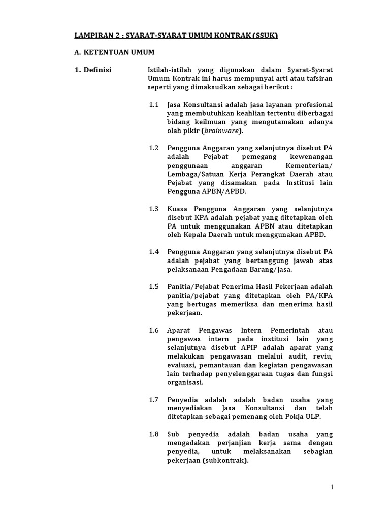 Syarat Umum Kontrak Jasa Konsultansi | PDF | Pengelolaan Keuangan ...