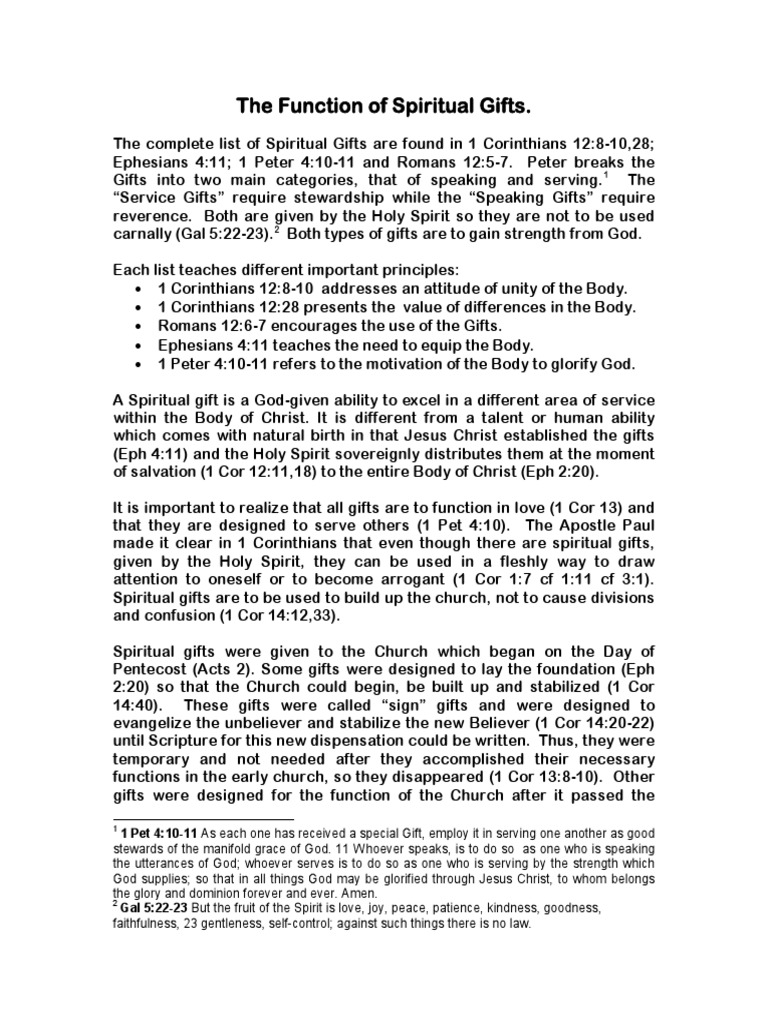 Spiritual Gifts Function | PDF | Spiritual Gift | Faith Healing