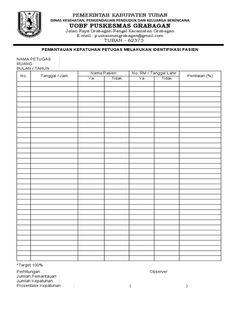 Form Identifikasi Pasien | PDF