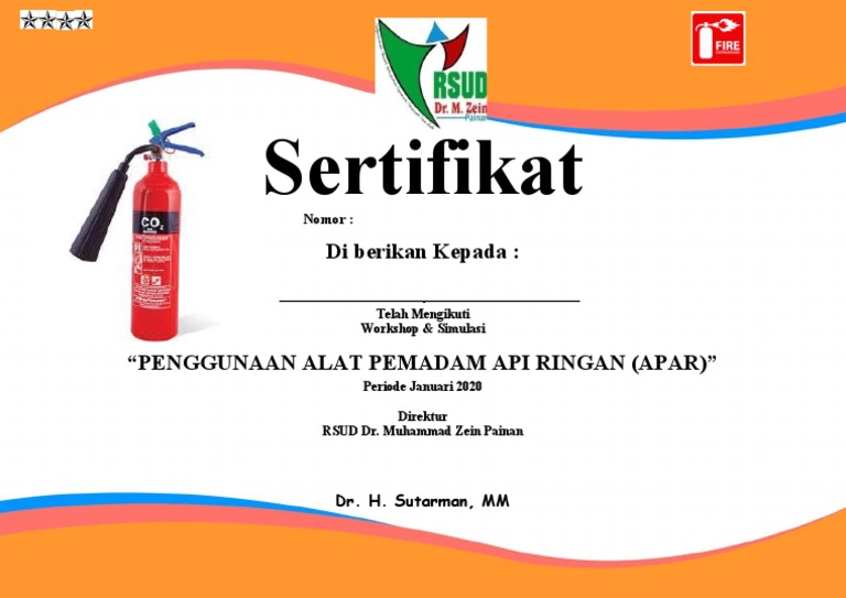 Sertifikat APAR Januari 2020 | PDF
