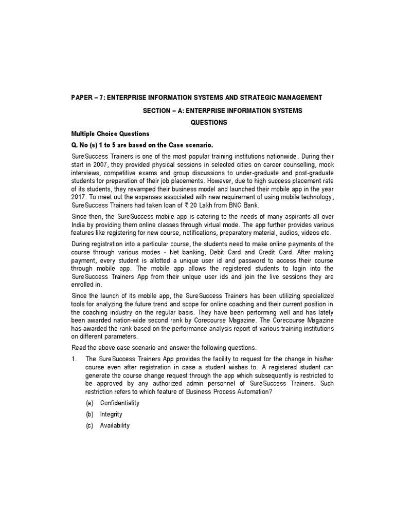 EIS & SM - RTP - Nov 2021 - CA Inter (New) | Download Free PDF | Computer Access Control ...