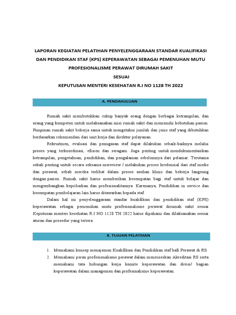 Laporan Kegiatan Pelatihan KPS 2023 | PDF