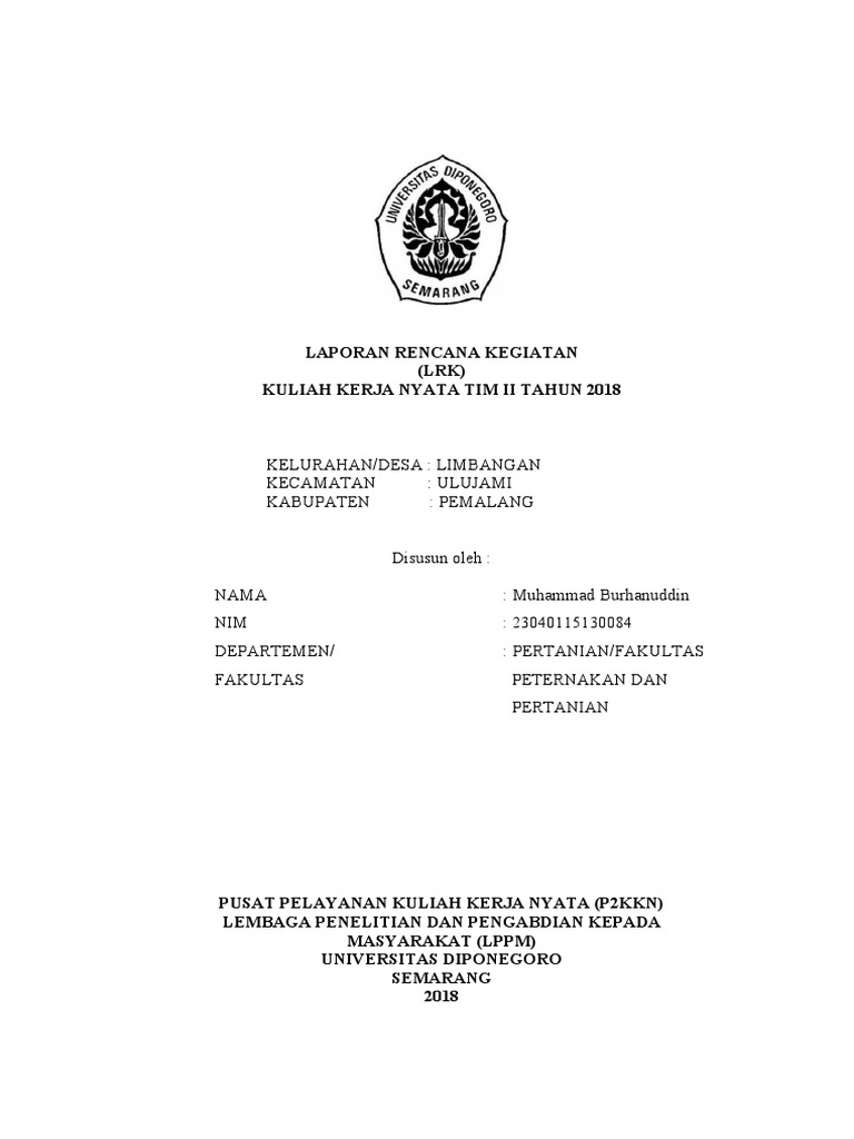 Rencana KKN Desa Limbangan | PDF