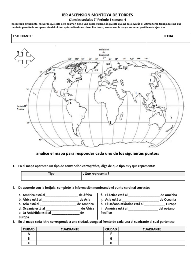 Puntos Cardinales y Cuadrantes en Mapas | PDF