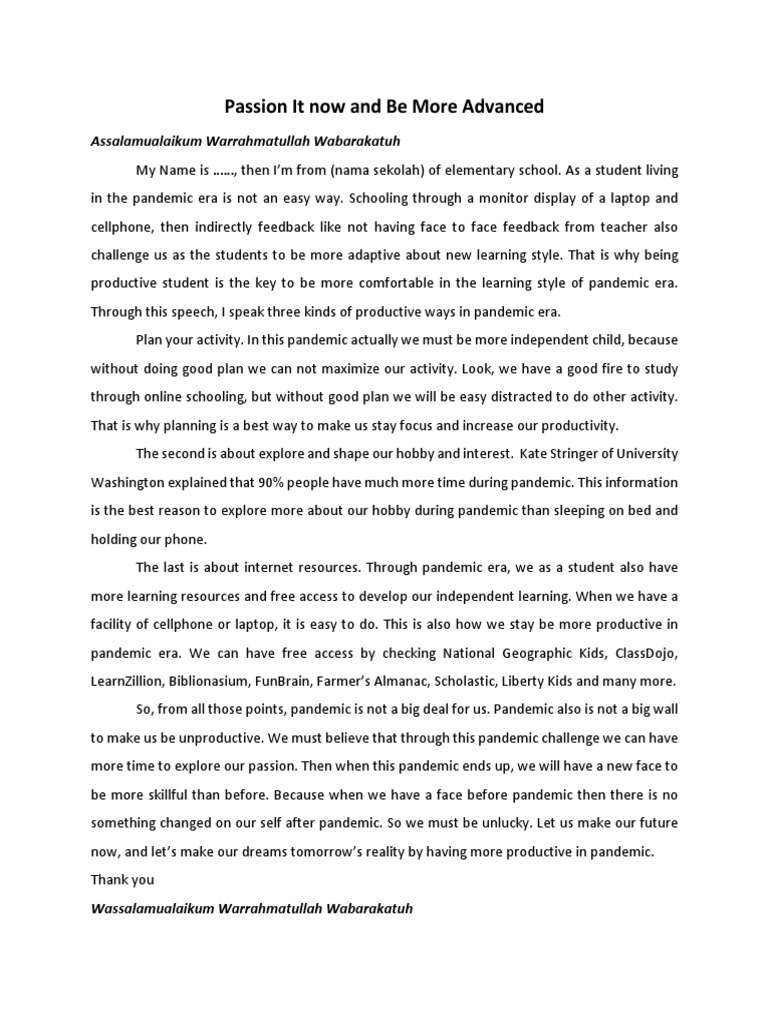 Pidato Bahasa Inggris | PDF