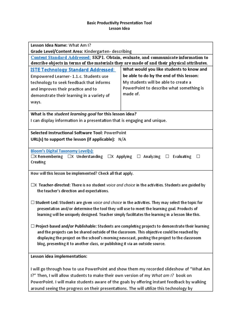 Bpts Lesson Plan Final | PDF | Learning | Cognitive Science