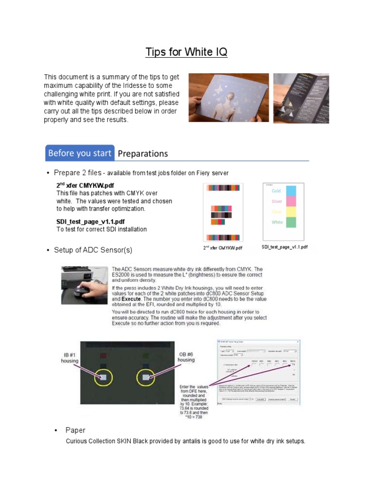 Steps For White Optimization | PDF | Calibration | Computing